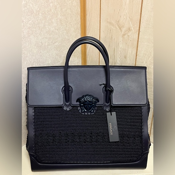 Versace | Bags | Versace Crochet Palazzo Empire Travel Bag | Poshmark
